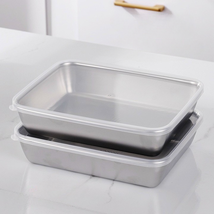 Large SIZE 304 Stainless Steel FOOD CONTAINER WITH LID. High QUALITY ...