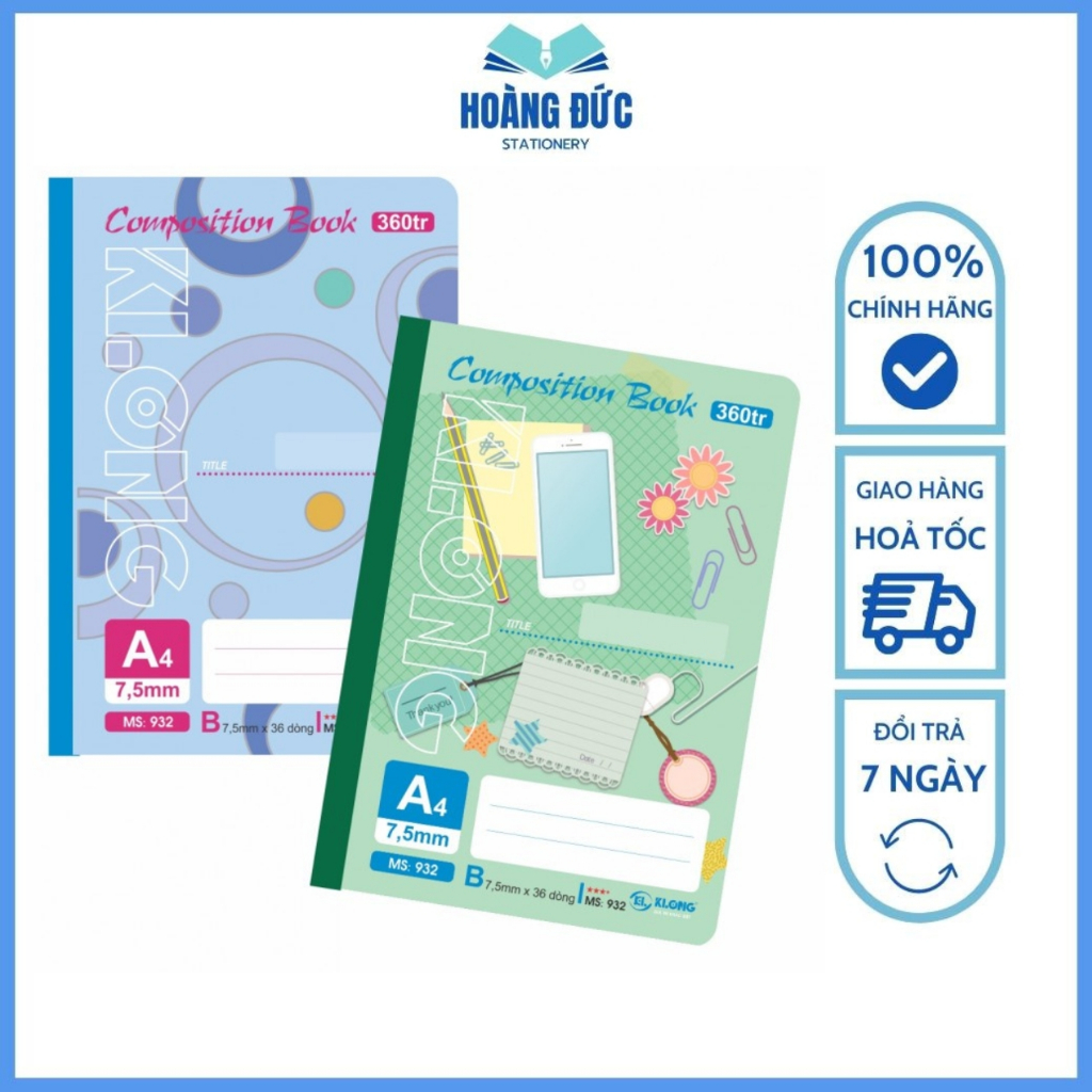 A4 Klong Horizontal Book Sewing Composition Book 320 Pages - MS: 931 ...