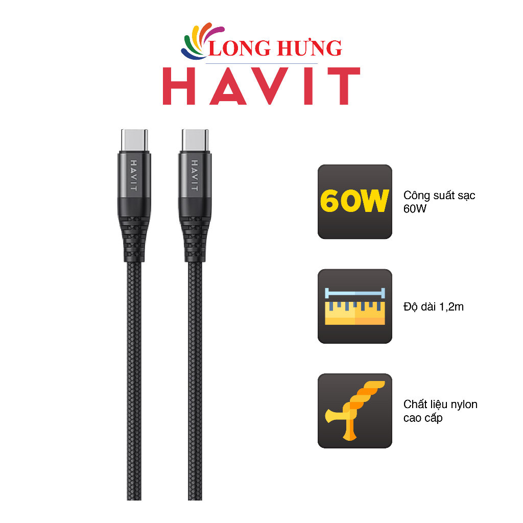 Havit 1.2m CB6010 USB Type-C to USB Type-C Cable - Genuine product ...