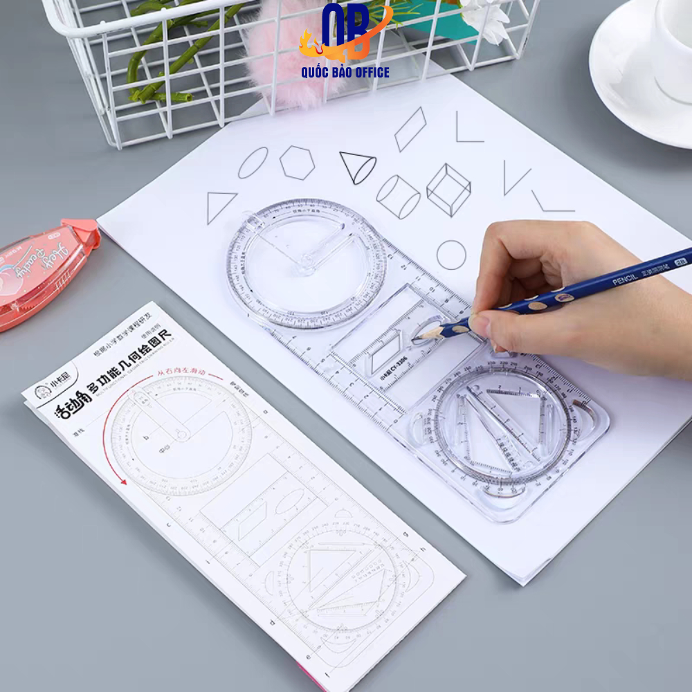 Multi-purpose ruler, multi-purpose protractor that can draw many ...