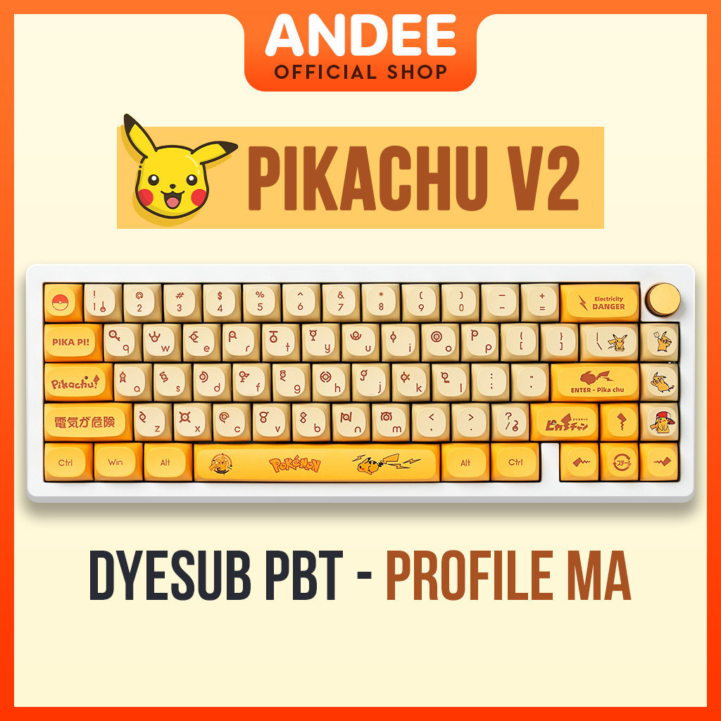 Pikachu v2 profile MA 129 button keyboard Keycap for mechanical ...
