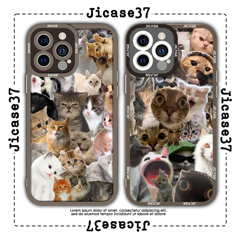 Jicase JMcase Square Edge iphone Case Kitten Cat Meme Cute Collage Pet ...