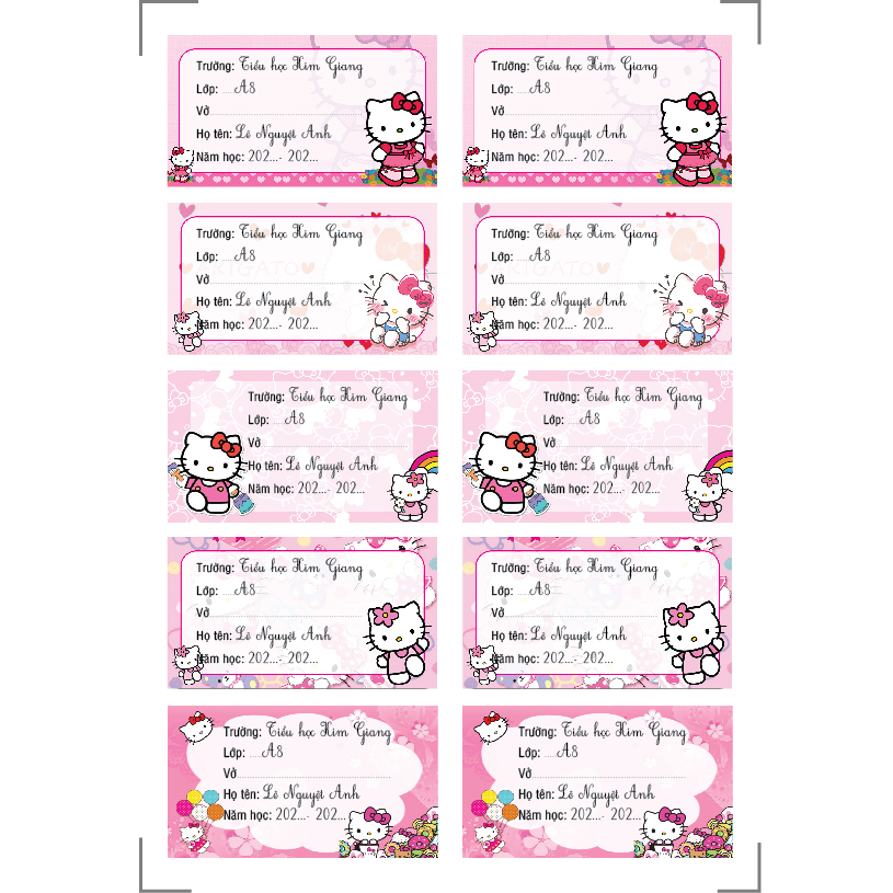 Combo of 50 notebook labels + 149 super cute hello kitty stickers for ...