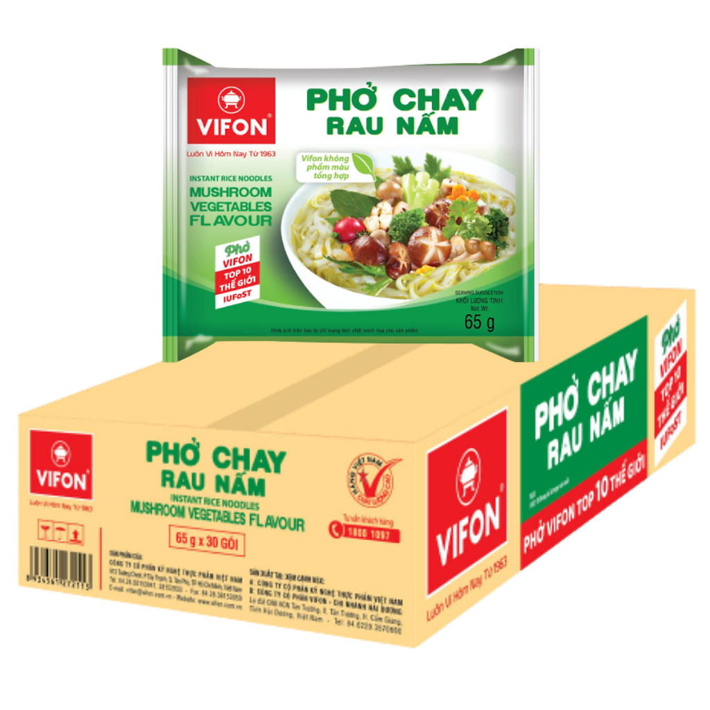 1 Carton Of Vifon Vegetable And Mushroom Pho 30 Packs x 65g | Shopee ...