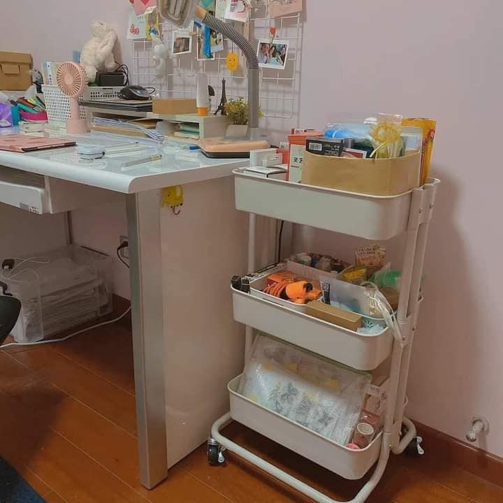 Stainless steel spa push shelf with plastic tray, nail storage, neat ...