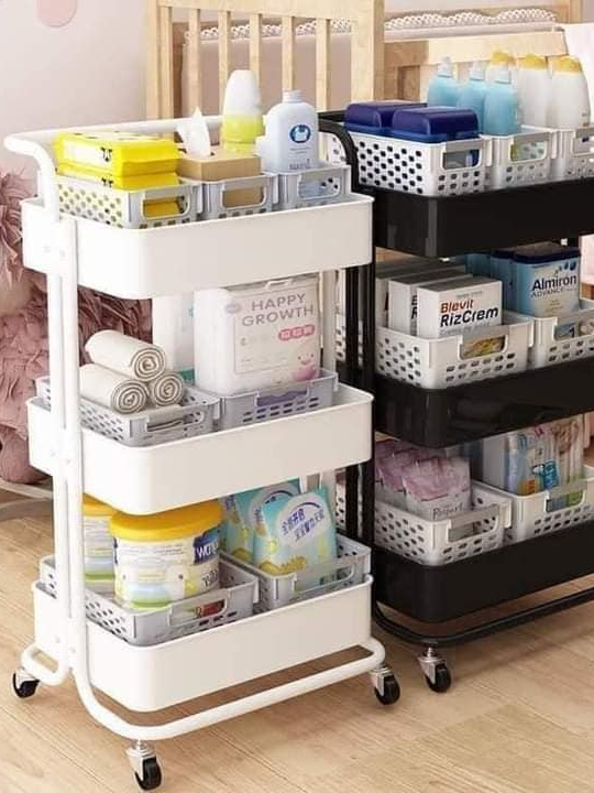 Stainless steel spa push shelf with plastic tray, nail storage, neat ...
