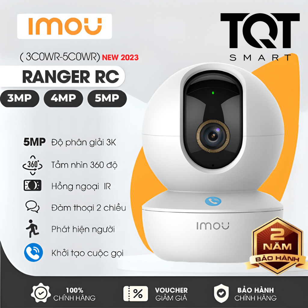 Imou RANGER RC 5MP Indoor Wifi Camera - 1 Touch for Calling - 360 ...