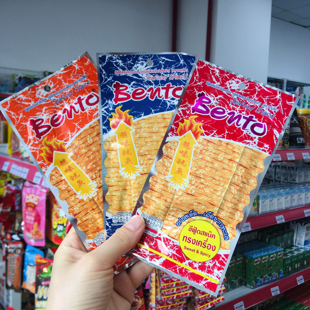 Sweet and spicy seasoned squid Snack Thai Bento 5g pack | Shopee ...