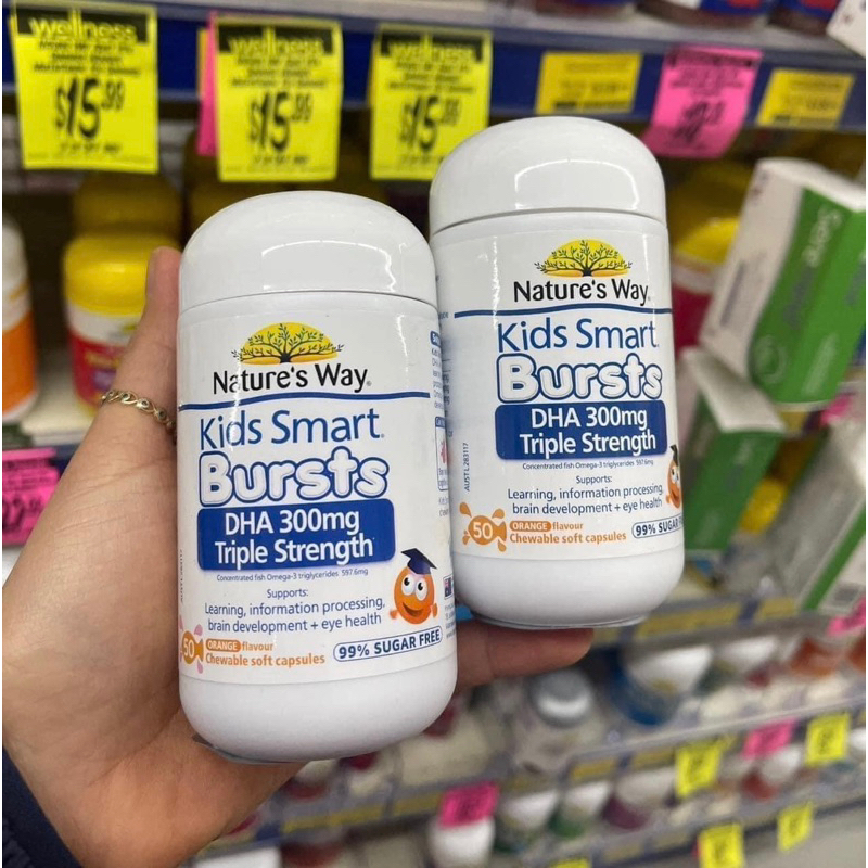 Nature's Way Kids Smart DHA 300mg Triple Strength Chewable Tablets 50 ...