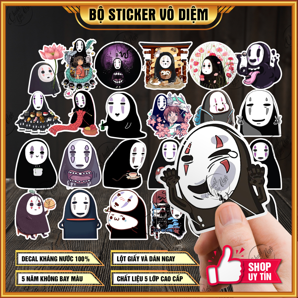 Combo of 30 waterproof decal stickers Noface Kaonashi Spirited Away ...