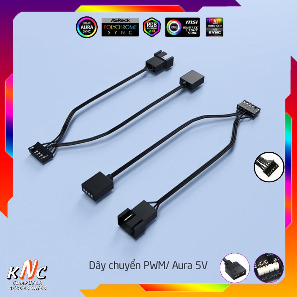 ARGB + PWM Pin Conversion Cord to 6Pin Hub Coolmoon Tomato Xigmatek VSP ...