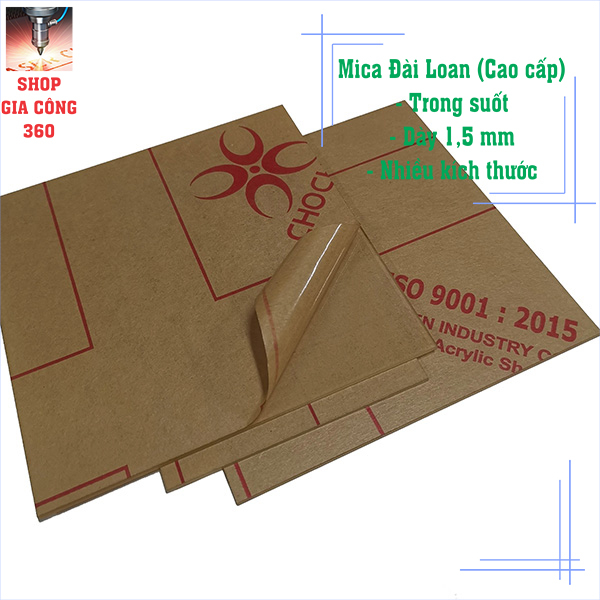 1.5mm transparent mica sheet: 10x10, 10x15, 15x15, 15x20, 15x25 cm ...