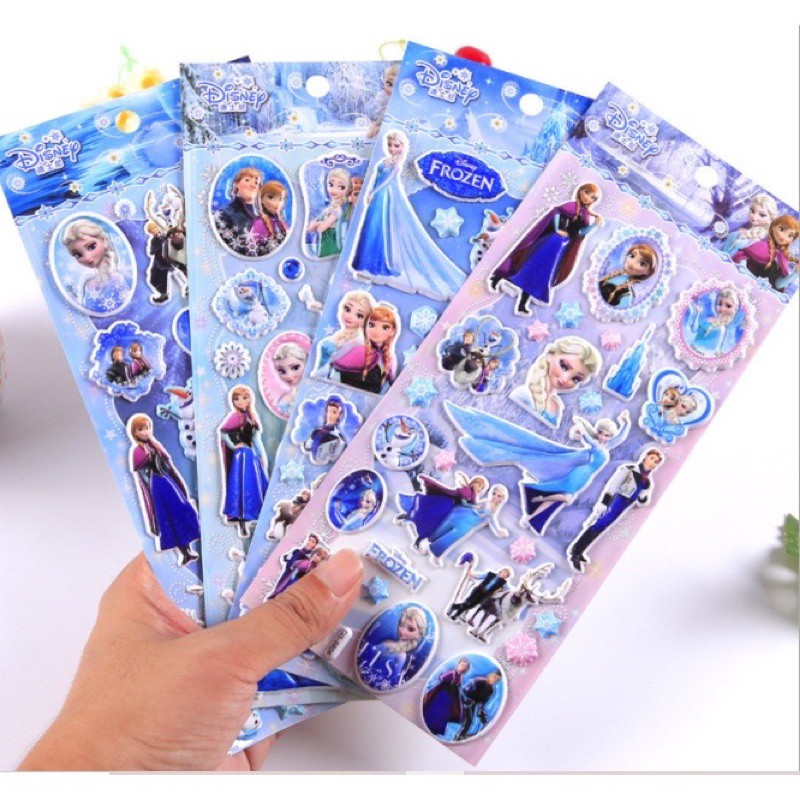Hello Kitty and Princess Elsa G59 3D Embossed Sticker Set | Shopee ...