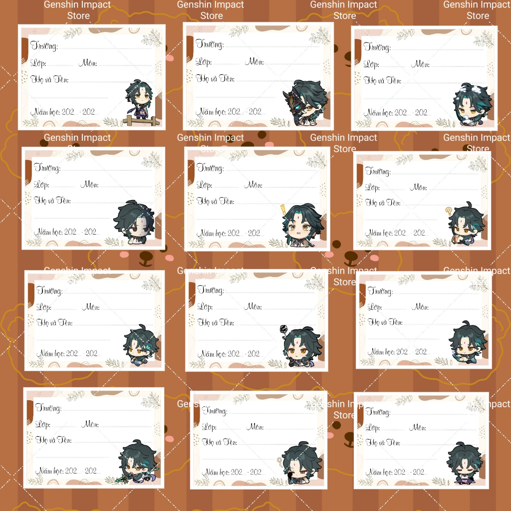 Genshin Impact character notebook and label Set | Shopee Philippines