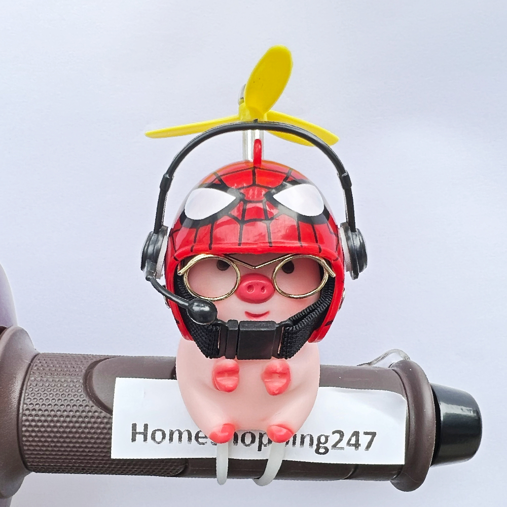 Captain Pink Pig wears bicycles, motorbikes, cars, pigs with helmets ...