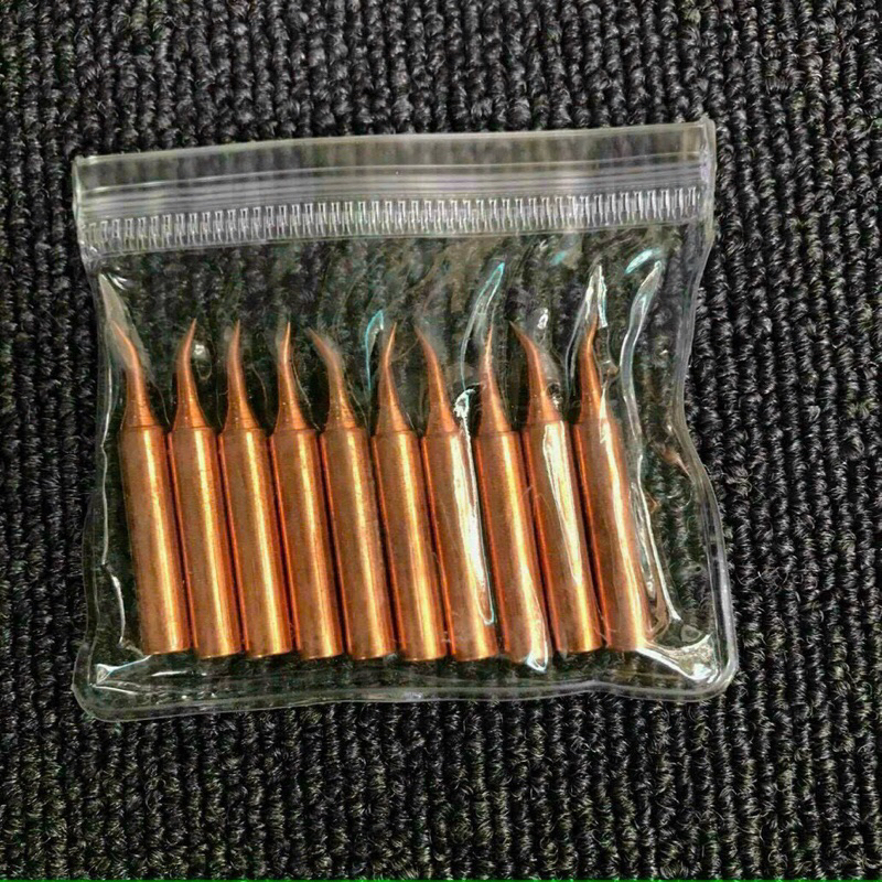 Combo of 10 copper soldering tips for 936 heat soldering iron (curved ...