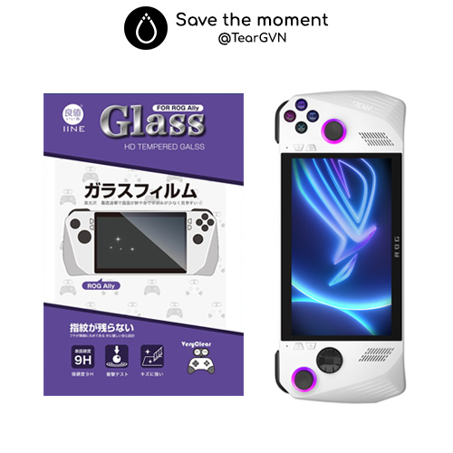 Iine anti-fingerprint and scratch-resistant tempered glass for ROG Ally ...