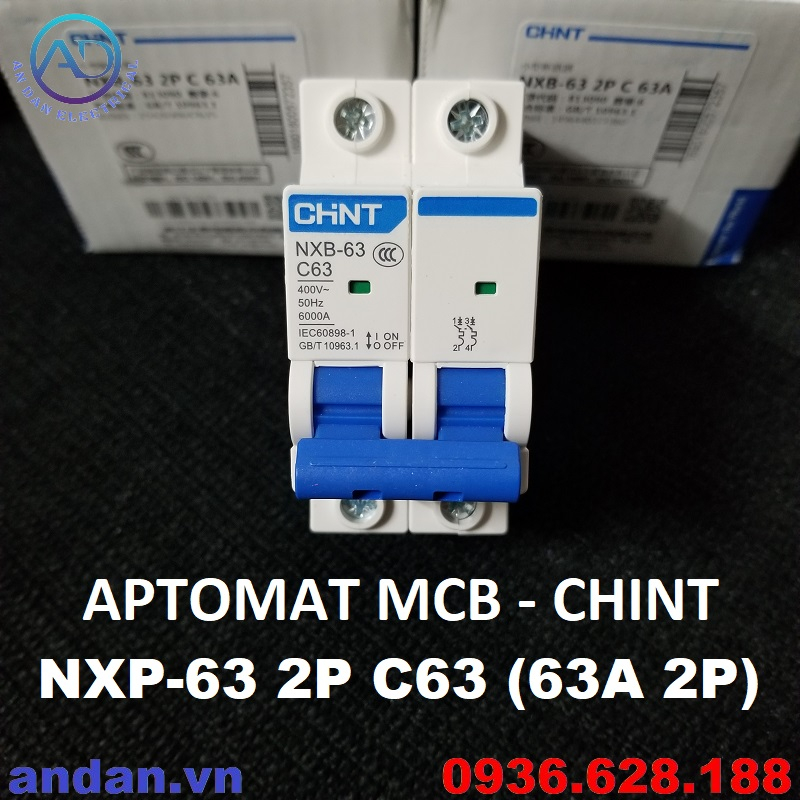 [Genuine] Aptomat CHINT NXB-63 2P, small CB circuit breaker MCB 220V 16A 20A 25A 32A 40A 50A 63A ...