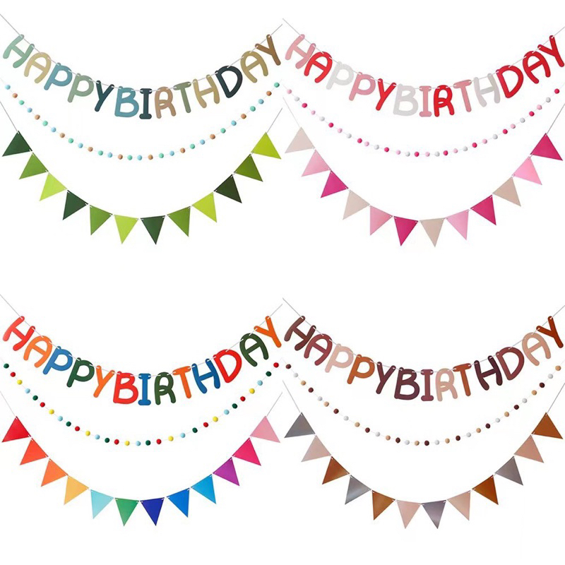 Set of 3 Happy Birthday string + round bead string + Birthday ...