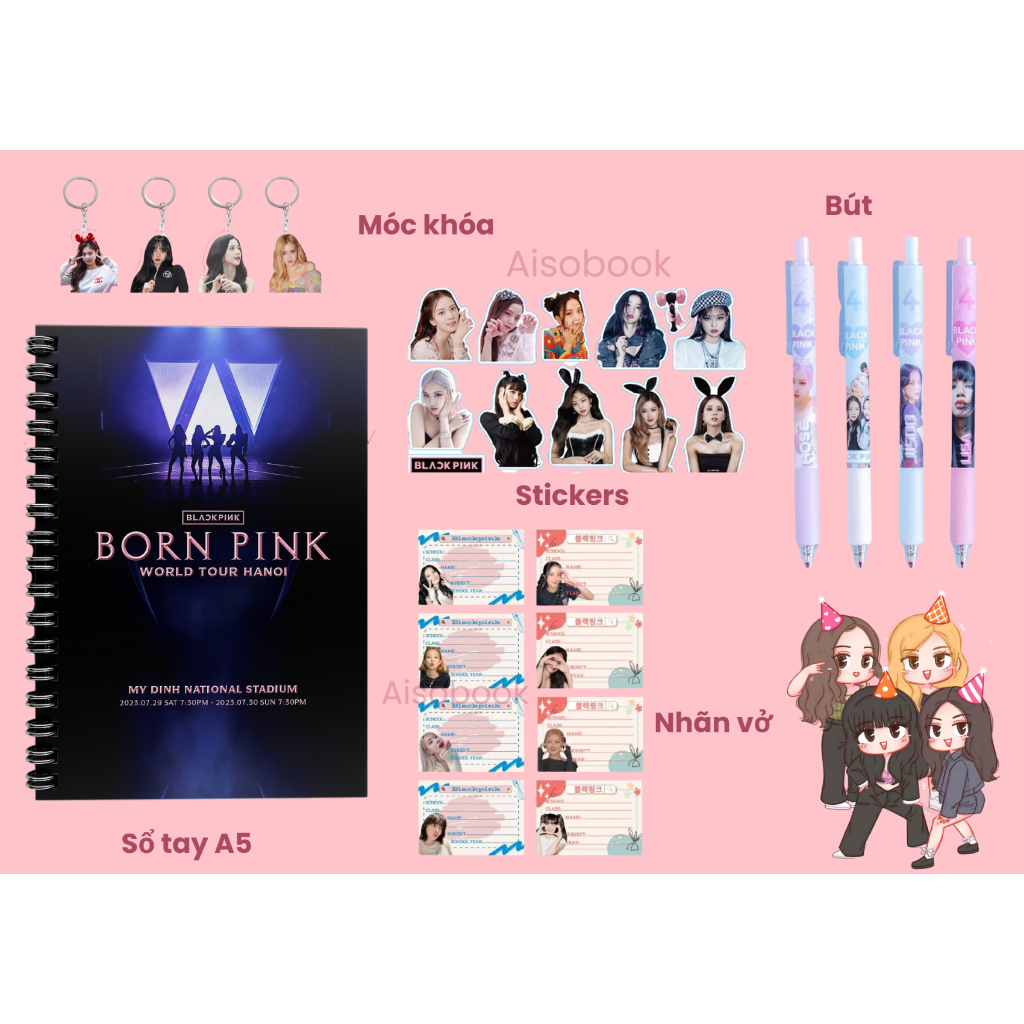 Blackpink Jisoo Jennie Rosé Lisa Notebook Combo Aisobook Study Gift ...