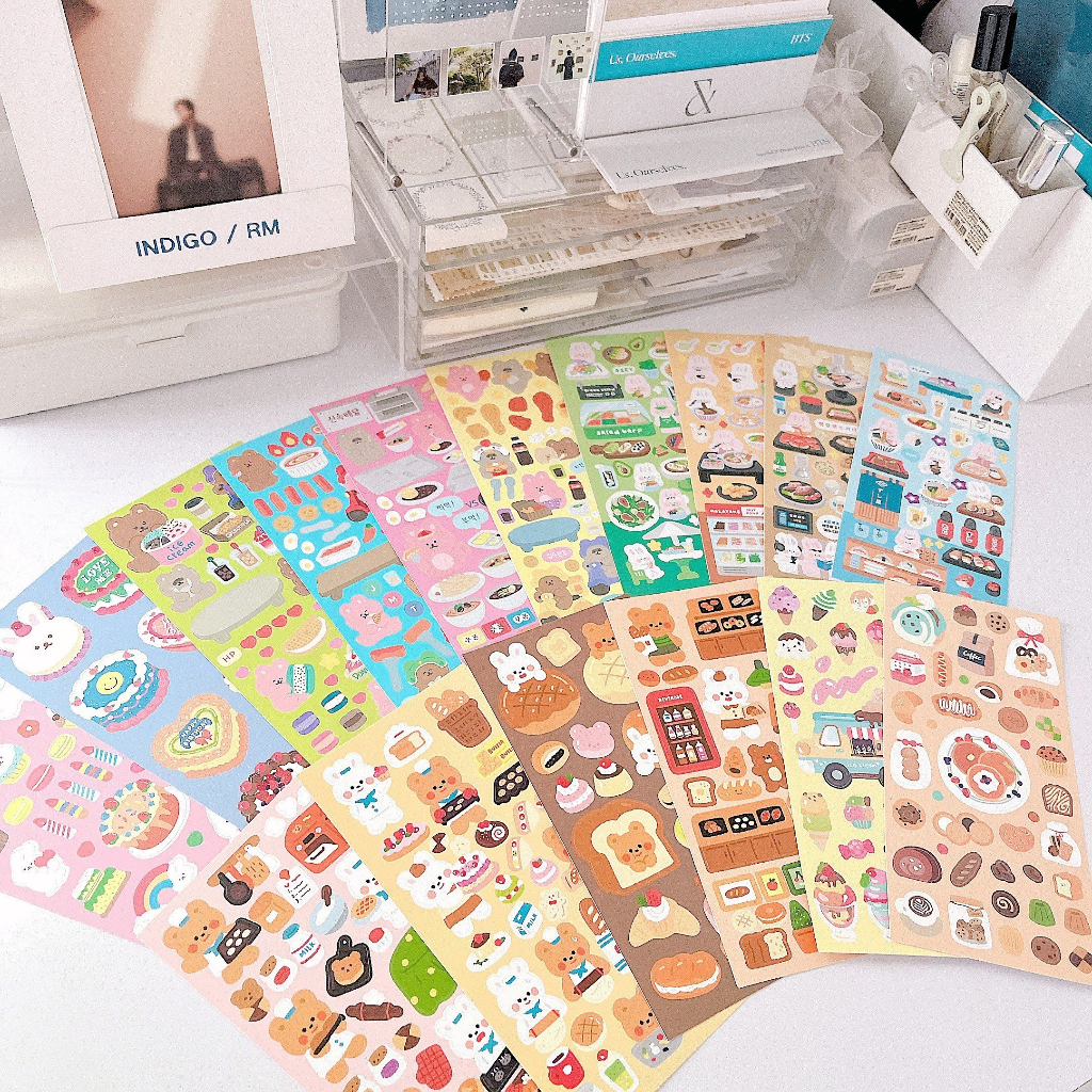 Daiso Korean matte laminated stickers Set | Shopee Philippines