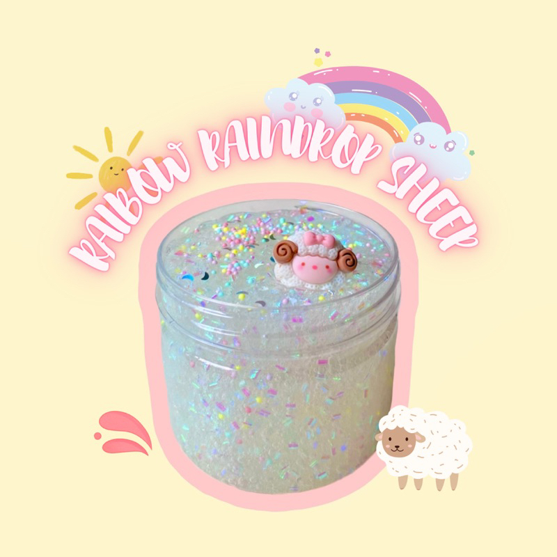 RAINBOW RAIDROP SHEEP (bingsu slime) crispy bingsu slime, slime with ...