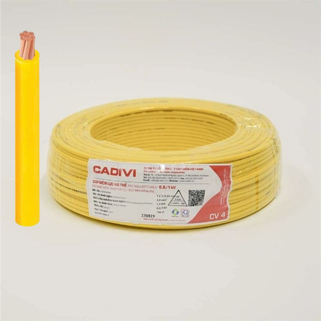 Cv Single Hard Wire 4.0 Core 7 Fiber CADIVI (Retail By Meter) | Shopee ...