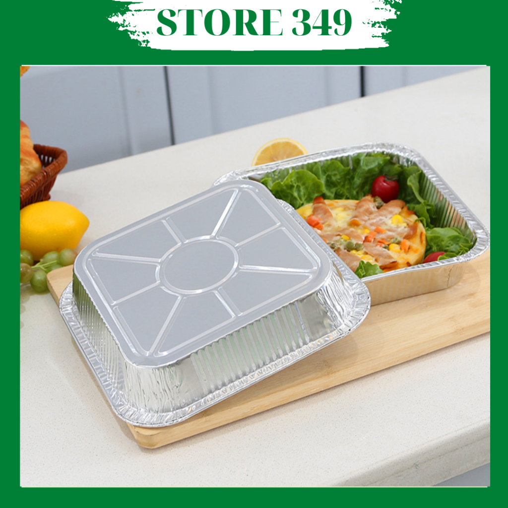 50 SQUARE PAPER TRAYS WITH LID (1350ml) | Shopee Philippines