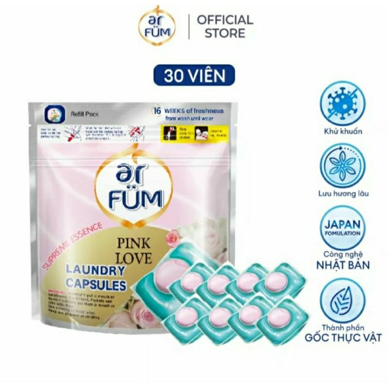 Arfum Hoa Laundry Detergent Japanese Technology (30 Capsules / Bag ...
