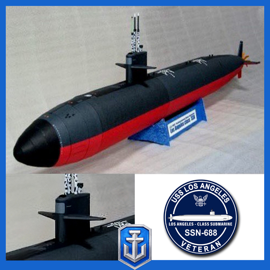 Paper model of American nuclear submarine USS LOS ANGELES | Shopee ...