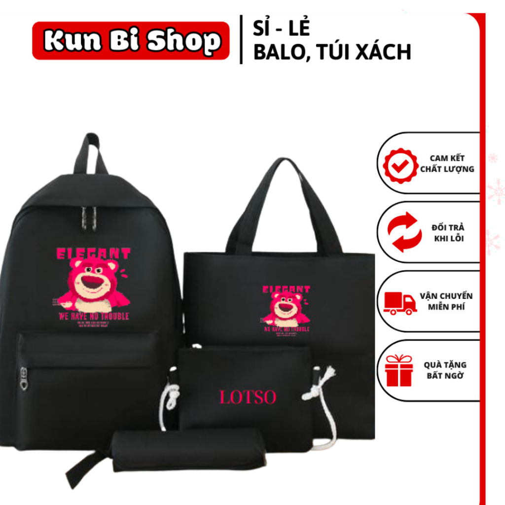 4 Piece Backpack Set for School and Outings for Men and Women Uniex ...