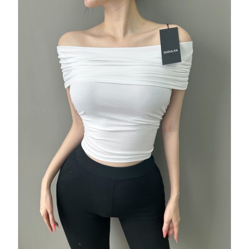 Annakiki off-the-shoulder crop top made of body-hugging cotton - 118 ...