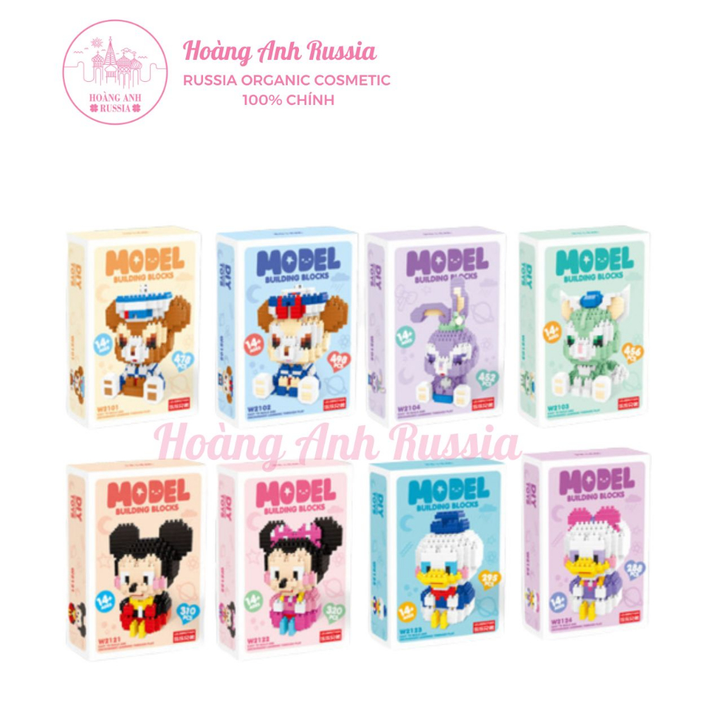 Mini model assembled with cartoon characters. Assemble mini bear brick ...