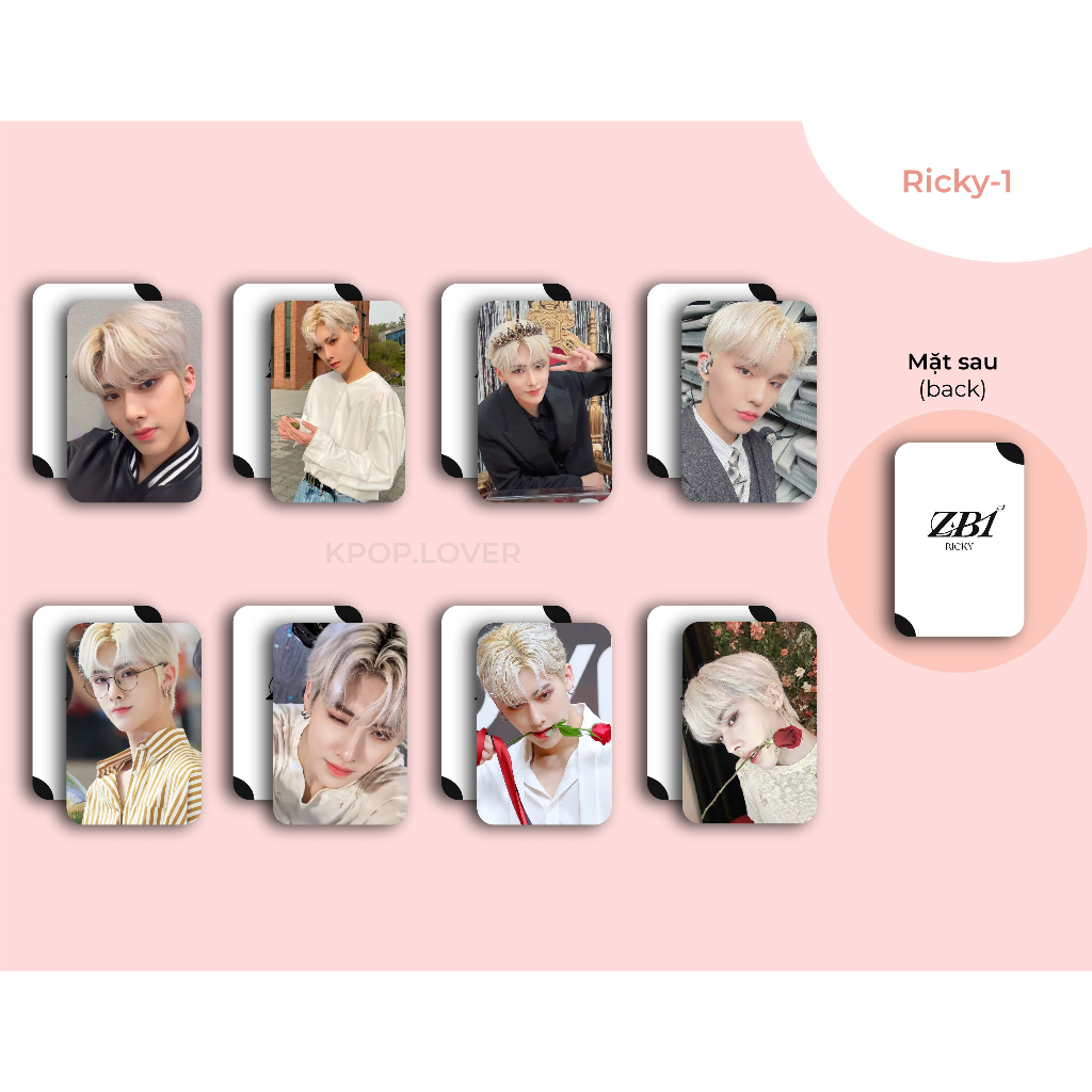 Set OF 8 CORNERED CARD Ricky - ZB1 (Zerobaseone) | Shopee Philippines
