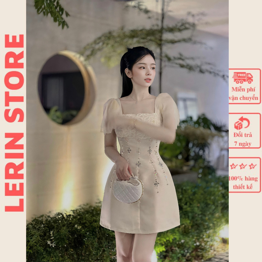 Short Square Neck Dress Rhinestone Party Dress_LERIN V424 | Shopee Philippines
