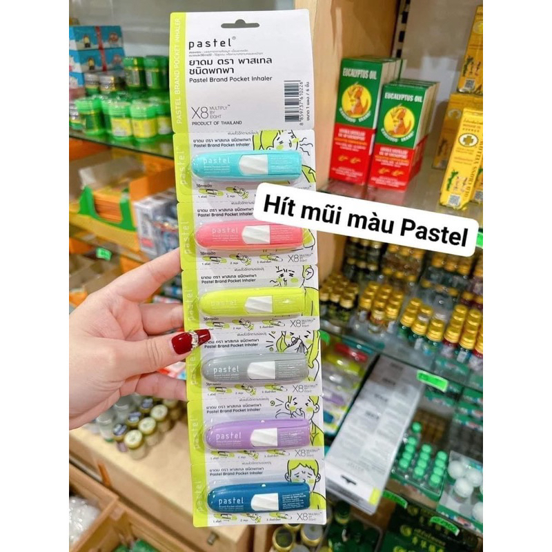 COMBO of 6 Pastel Pocket Inhaler 2cc nasal inhalers from Thailand BL ...