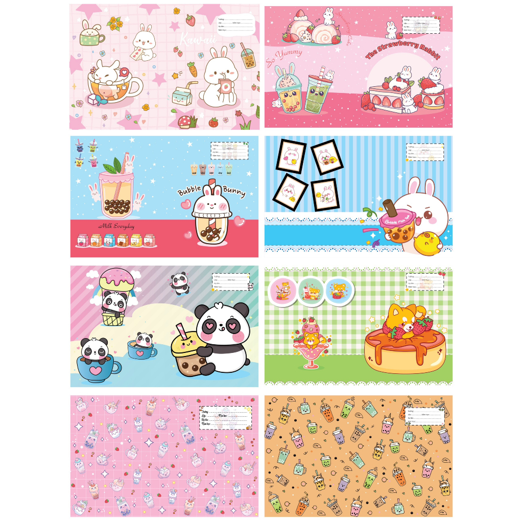 Pack of 10 sheets Convenient 2-in-1 Milk Tea notebook (10 sheets/fold ...