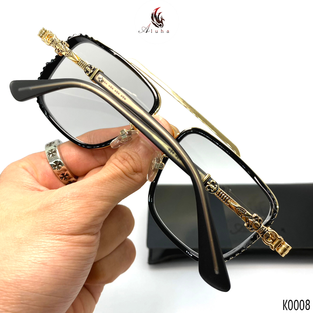 Chrome Heart 2-bridge eyeglass frames with classic, retro Gothic ...