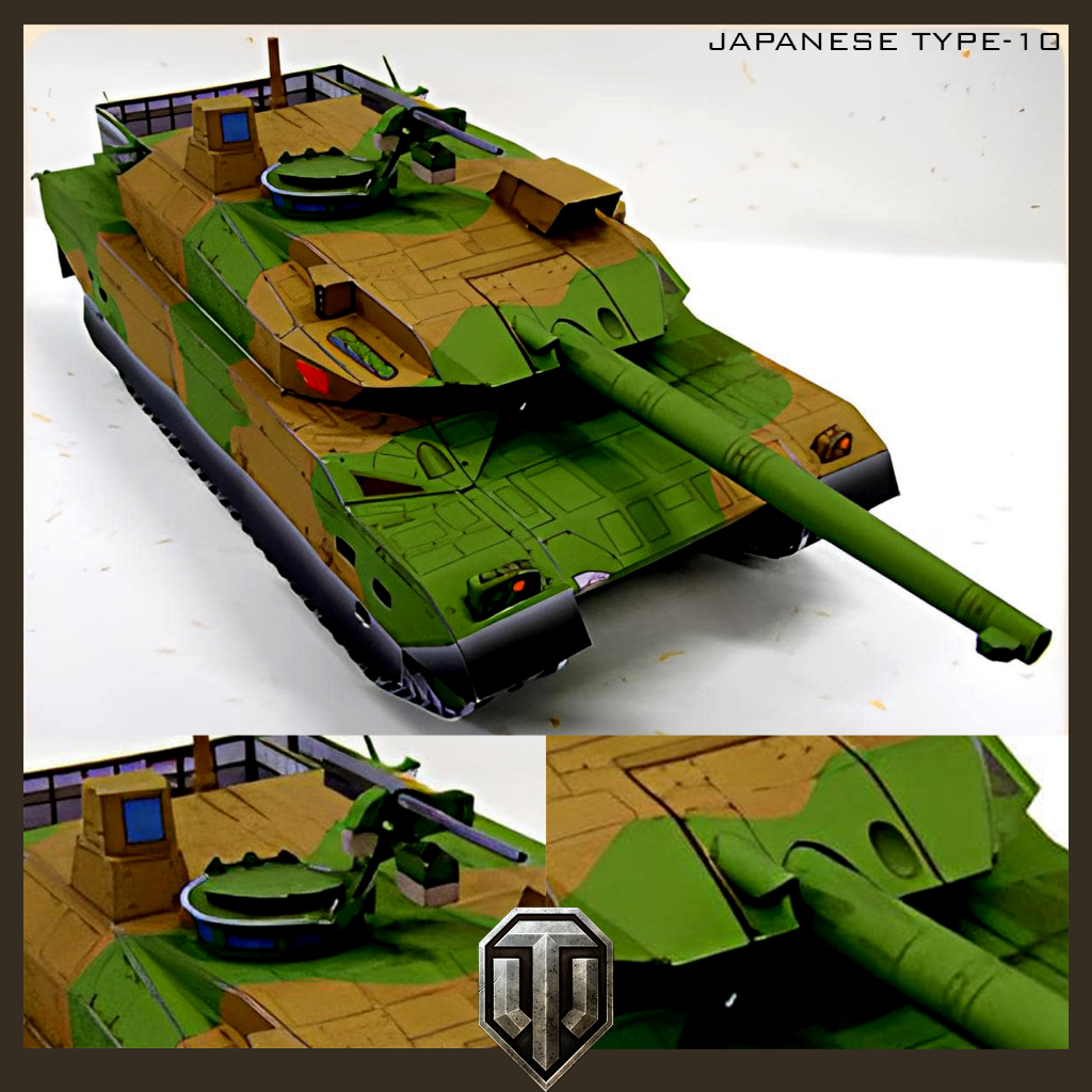 Paper model of Japanese army battle tank Mansei Type-10 Camo | Shopee ...