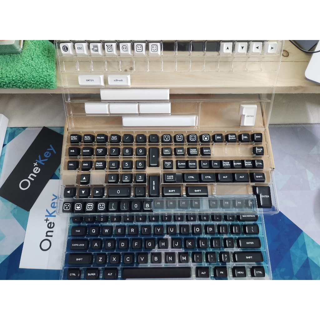 Keycap WHITE ON BLACK (WOB) SA profile ABS Doubleshot 162 keys keyboard ...
