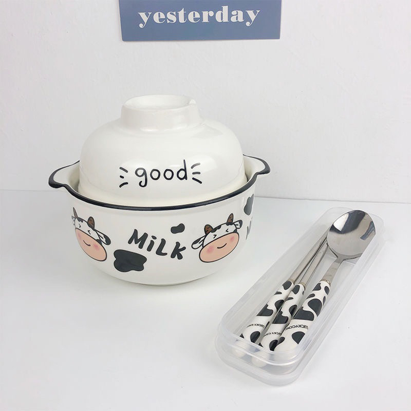 (available) Cow Milk Ceramic Rice Bowl Set (all 4 products exactly like ...