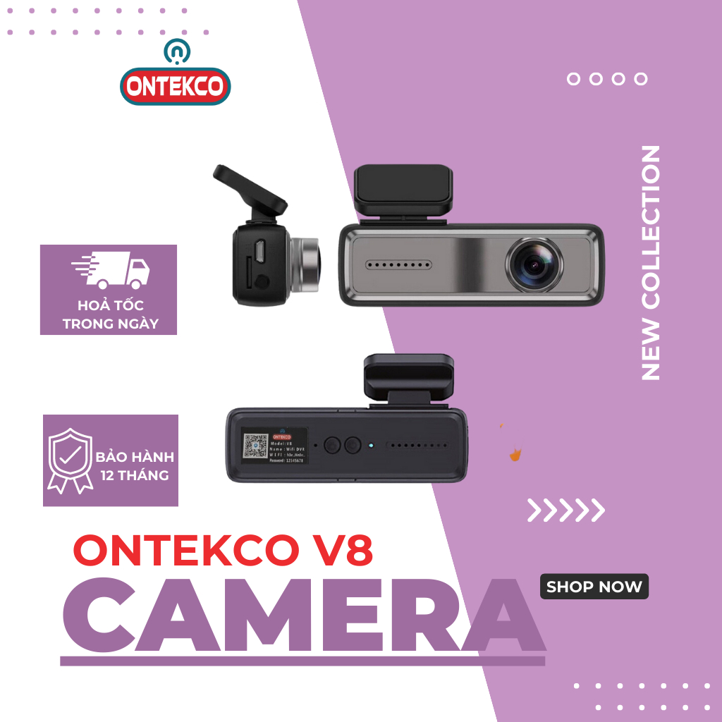 Ontekco V8 dash cam with Android connection, quality images, 2304x1296 ...