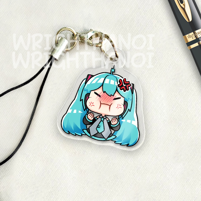 Phone hanger, Standee, acrylic keychain Hatsune Miku & Luka cute chibi ...