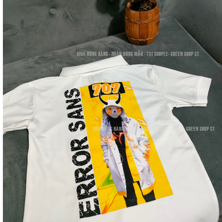 Error Sans 707 Collar Polo Shirt - Gangster Mage Print on 2 Sides ...