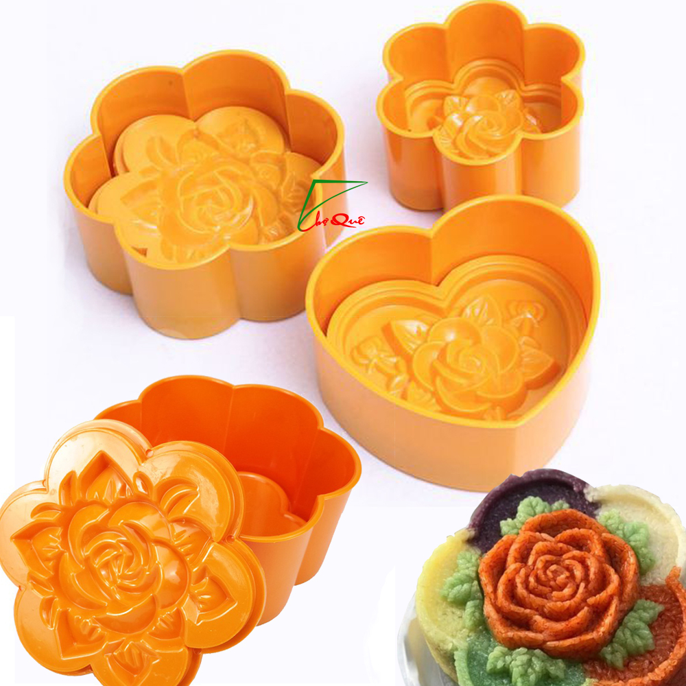 Molds for making sticky rice, making rose-shaped cakes, heart-shaped ...