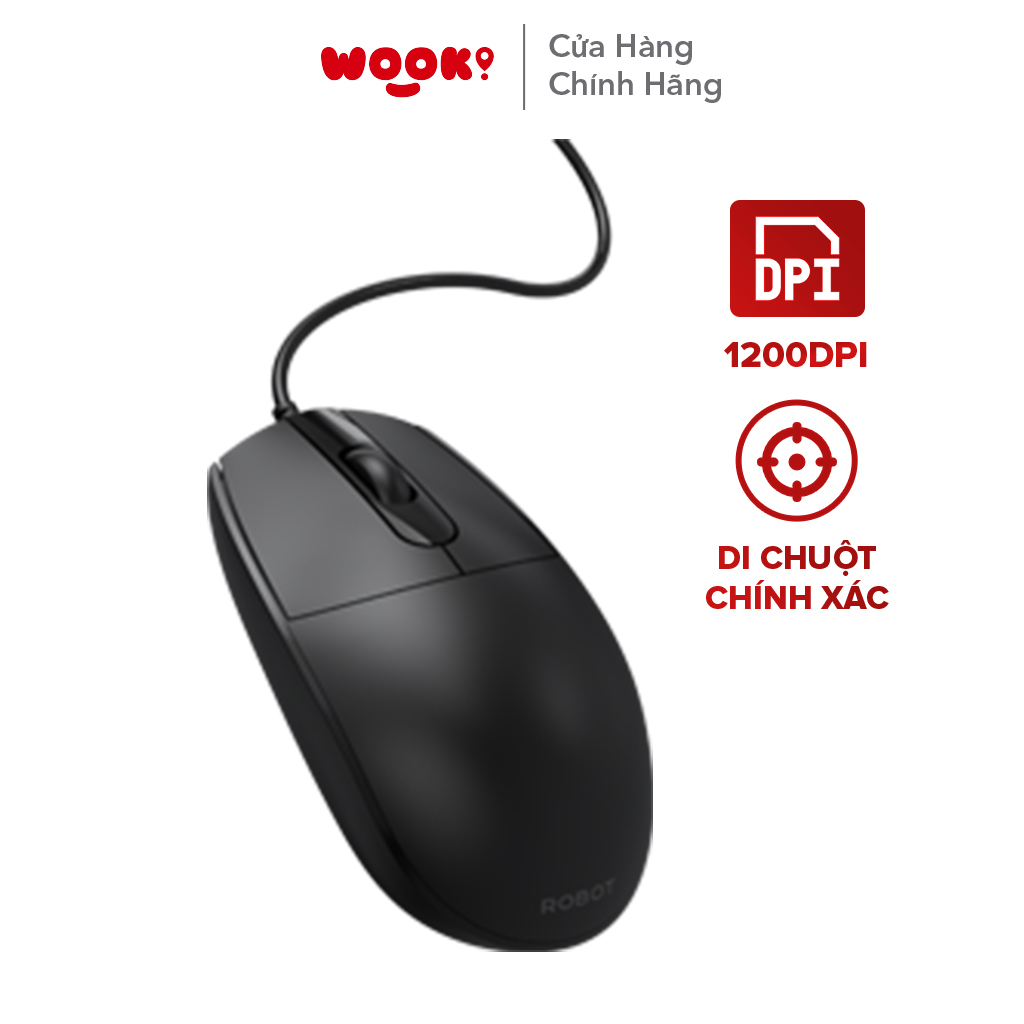Robot M102 wired office mouse, comfortable grip, 1200DPI, precise mouse ...