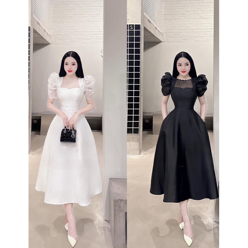 U-neck midi dress with bust at Na Bui Garment Factory | Shopee Philippines