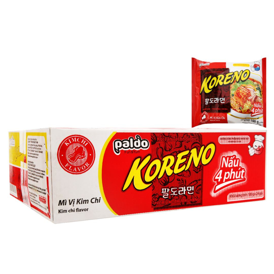 Box Of 24 Koreno Noodles With Kimchi Flavor 100g | Shopee Philippines