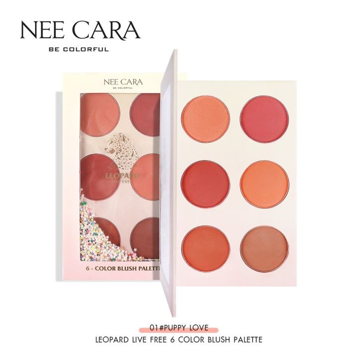 Nee Cara blush powder with 6 super pretty colors, matte and smooth ...