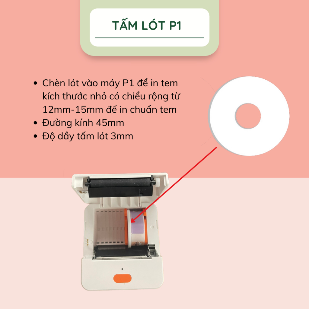 Pad for THE GREENEY P1 Mini printer, supports label printing with width ...